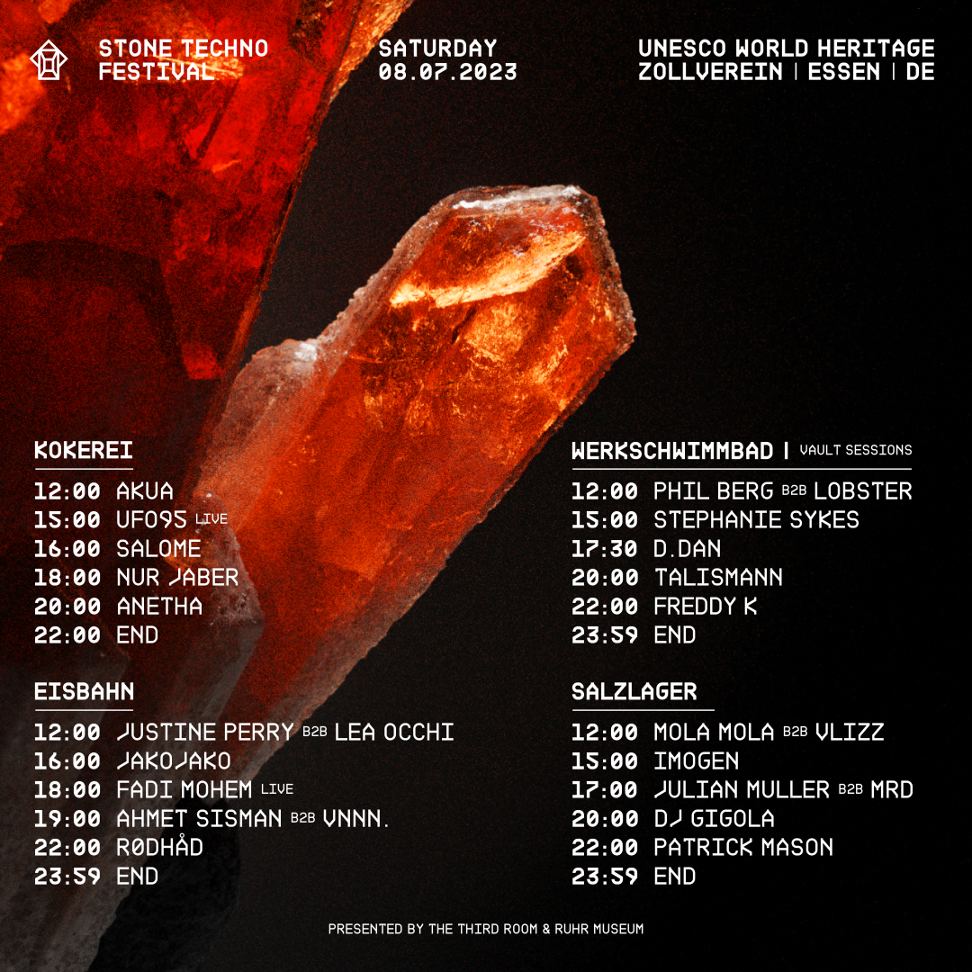 08./09.07.2023 | Stone Techno Festival 2023 - Running Order Saturday - Stone Techno